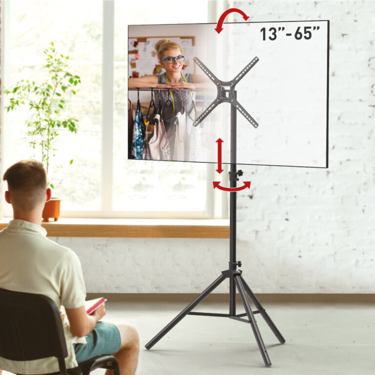 Barkan 13" - 65" Extended Tripod TV Stand Tilt & Vertical Adjustment ...